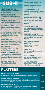 Menu - The Black Marlin Beach Club