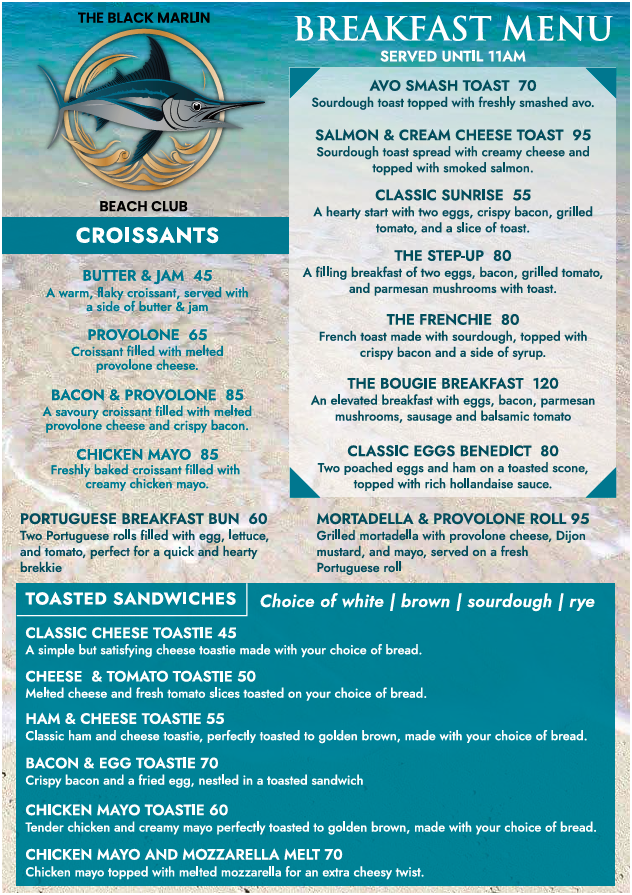 Menu - The Black Marlin